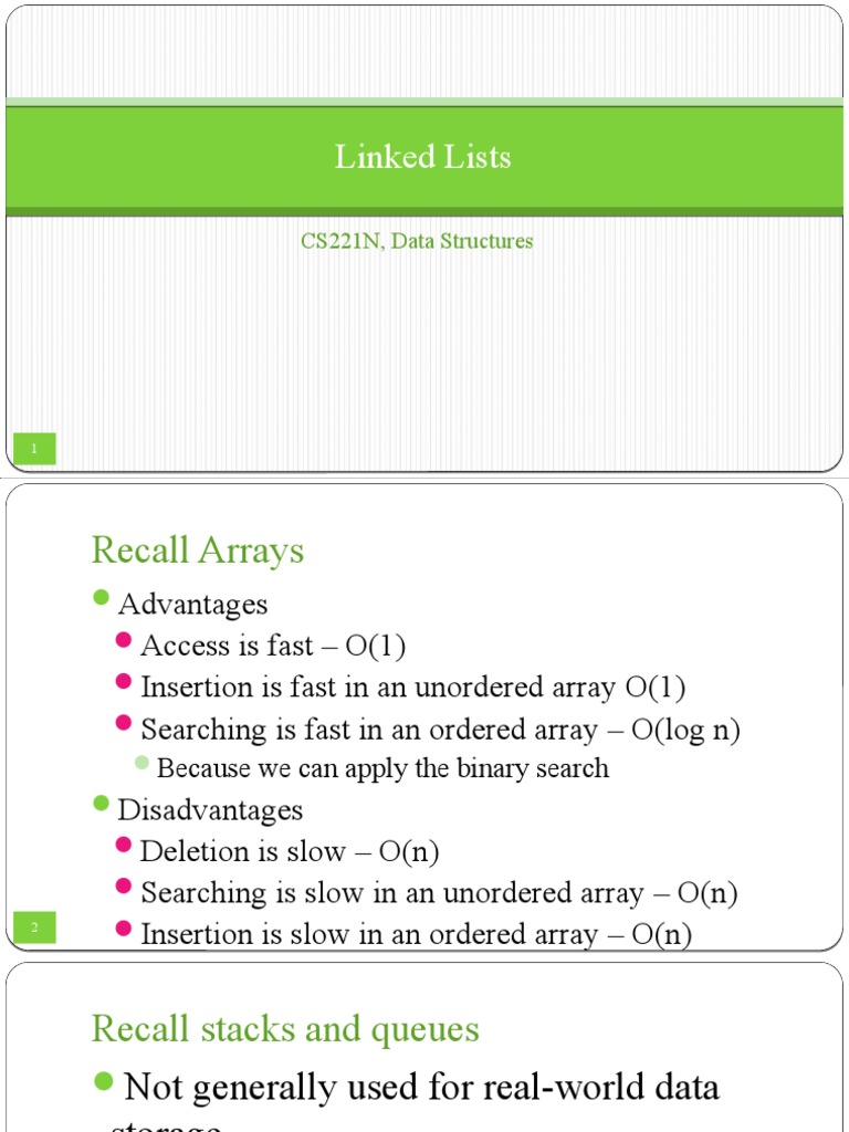 Linked Lists Cs221n Data Structures Pdf Queue Abstract Data Type