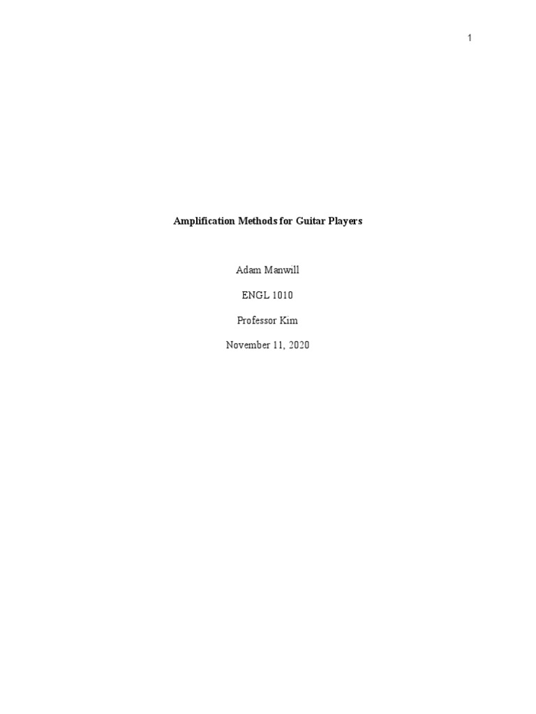 Issue Exploration Paper Final | PDF | Amplifier | Guitars