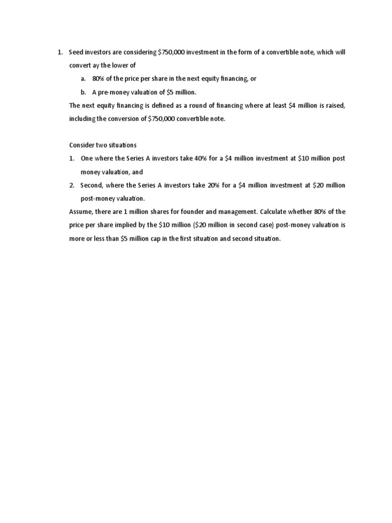 Convertible Notes Calculation | PDF