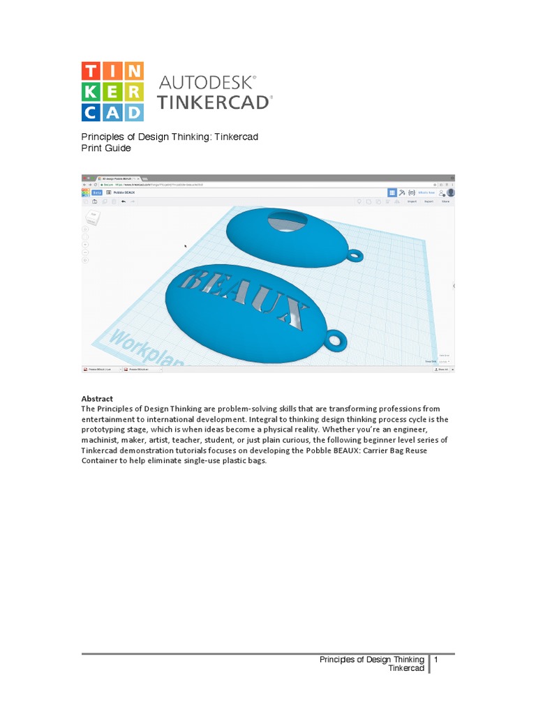 Principles of Design Thinking Tinkercad 1 | PDF | Design