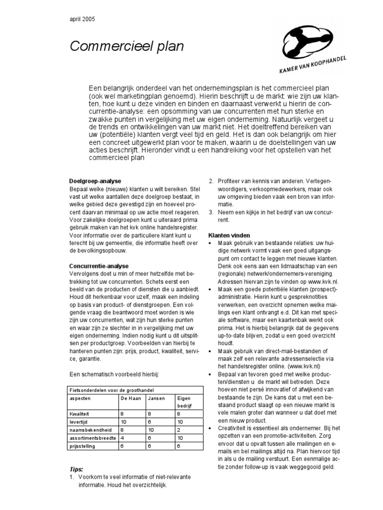 Commercieelplan | PDF