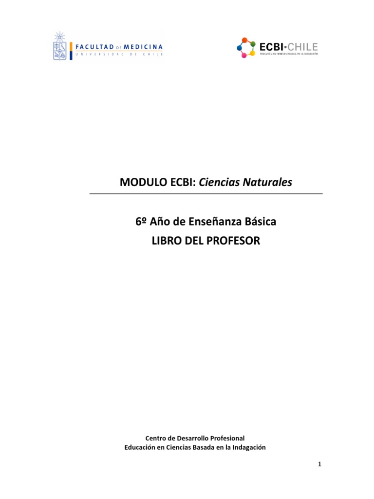 Libro ECBI 6º Básico Profesor Enero 2016 PDF | PDF | Tierra | Agua