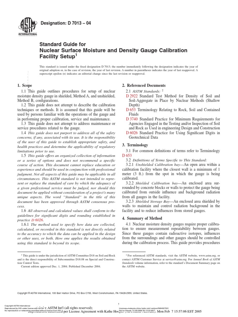Astm D 7013-04 | PDF | Calibration | Verification And Validation
