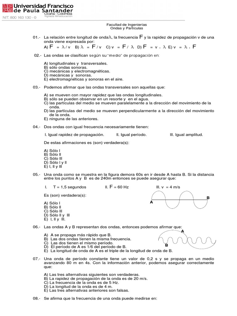 Taller de Respaso Ondas Sonoras | PDF | Olas | Frecuencia