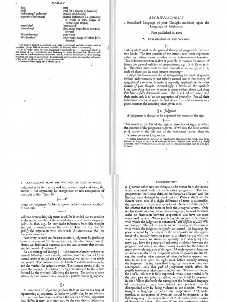 Frege Begriffsschrift | PDF | Function (Mathematics) | Proposition