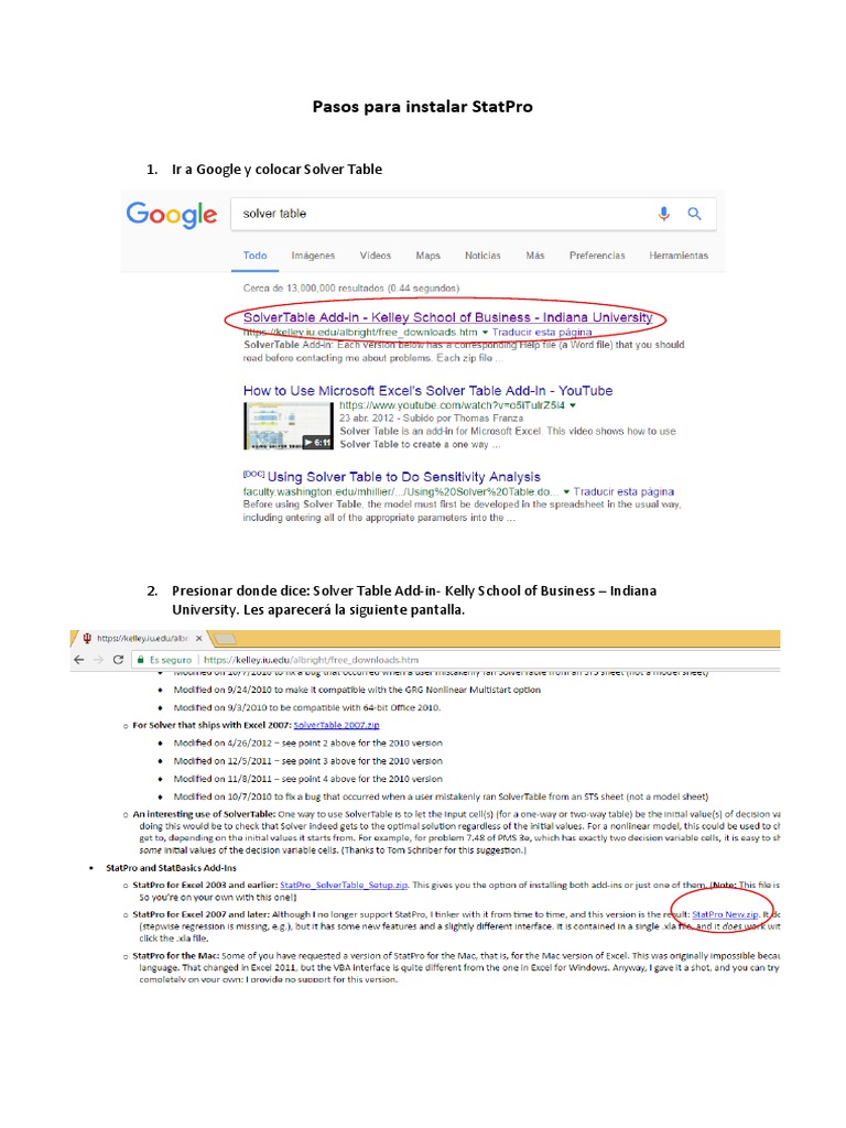 Pasos para Instalar StatPro | PDF | Informática