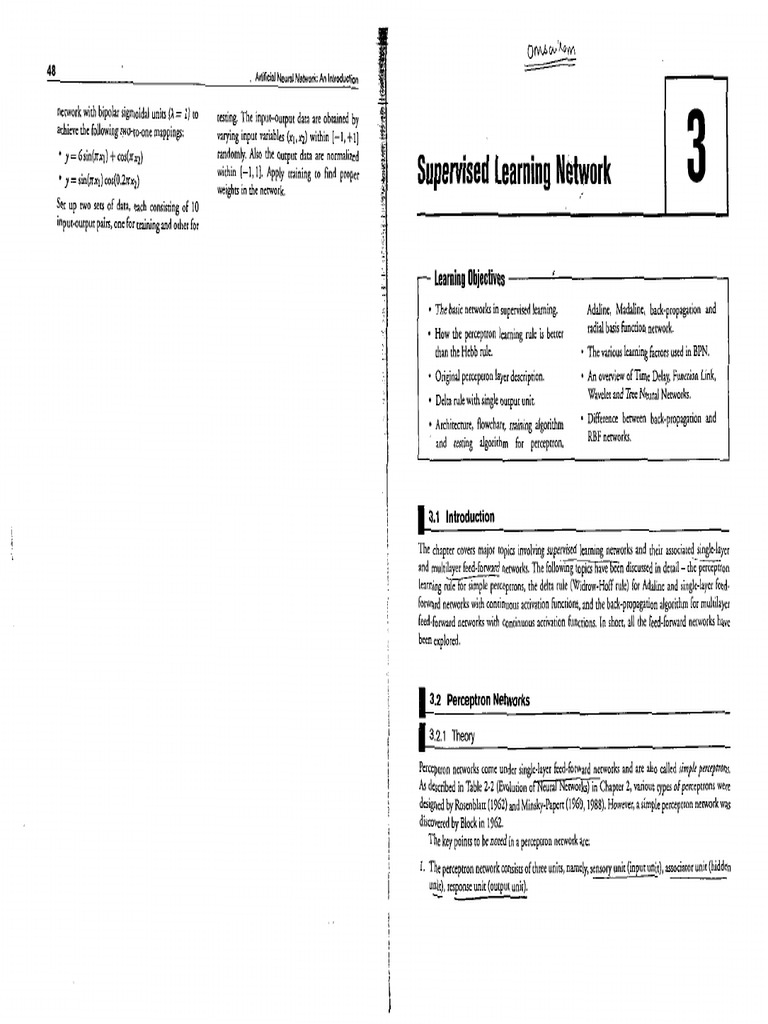 Perceptron and Backpropagation | PDF | Cybernetics | Machine Learning