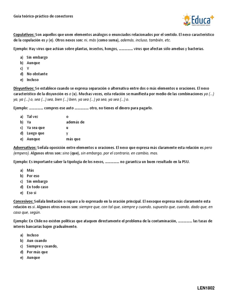 Guía Teórico-Práctica de Conectores | PDF