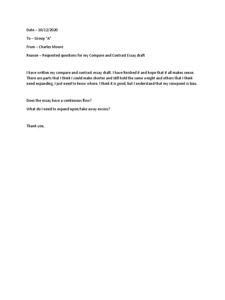 Compare and Contrast Reviewer Memo | PDF