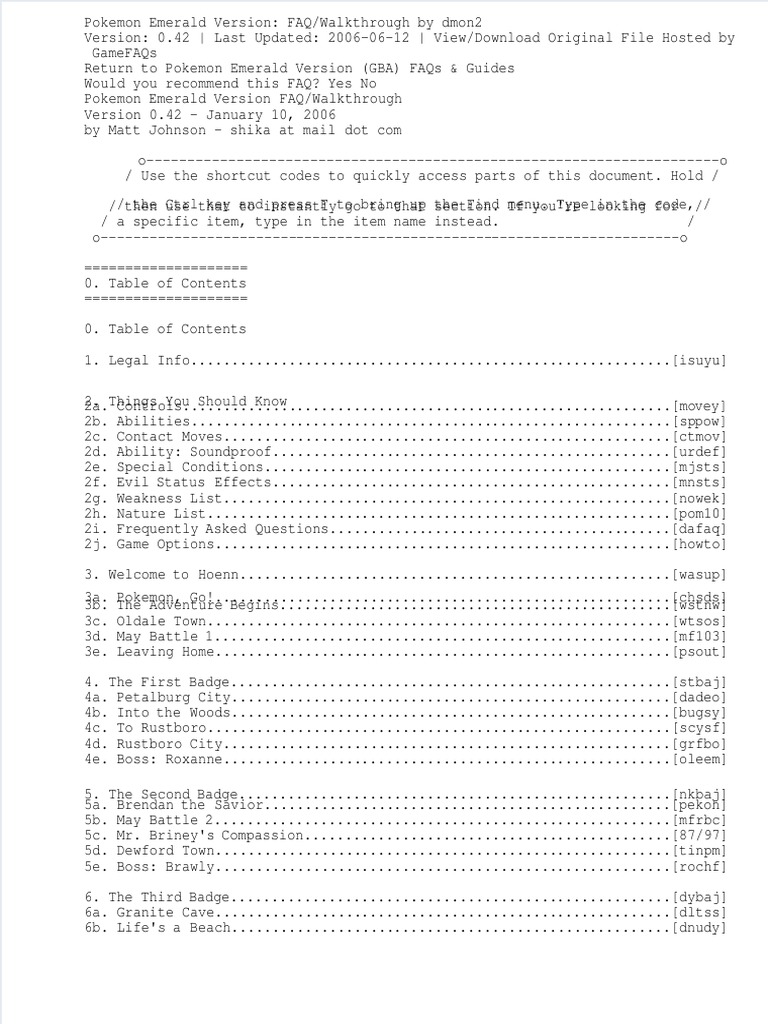 Vdocuments - MX - Pokemon Emerald Walkthrough PDF | PDF | Pokémon ...