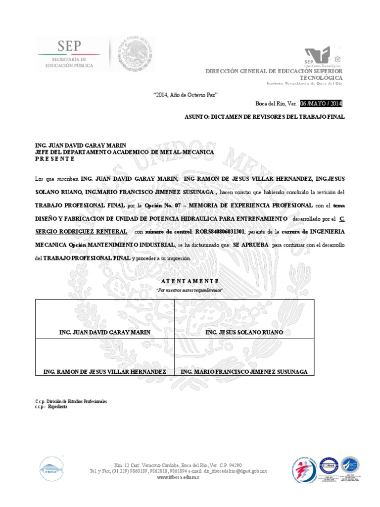 Machote de Oficio | PDF