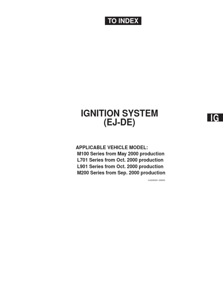 Daihatsu EJ-DE Ignition System | PDF | Ignition System | Relay