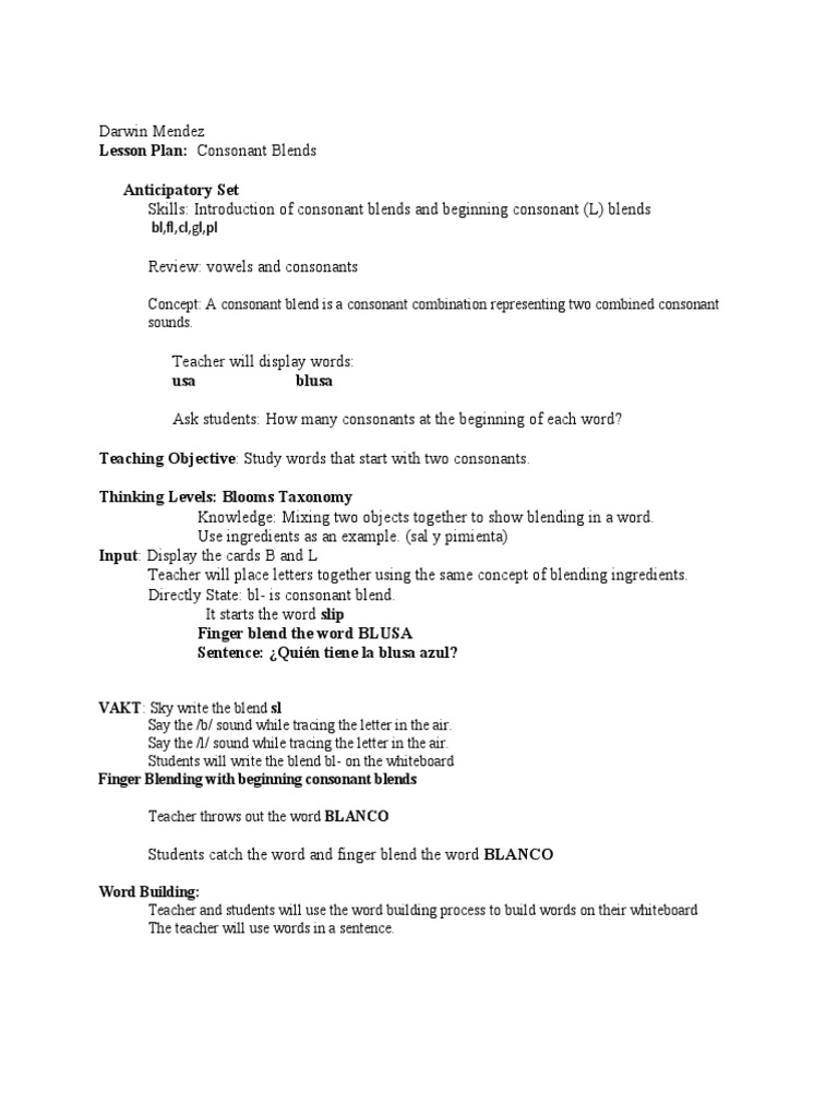 Consonant Blends Lesson Plans All About Consonant Blends: Definitions,