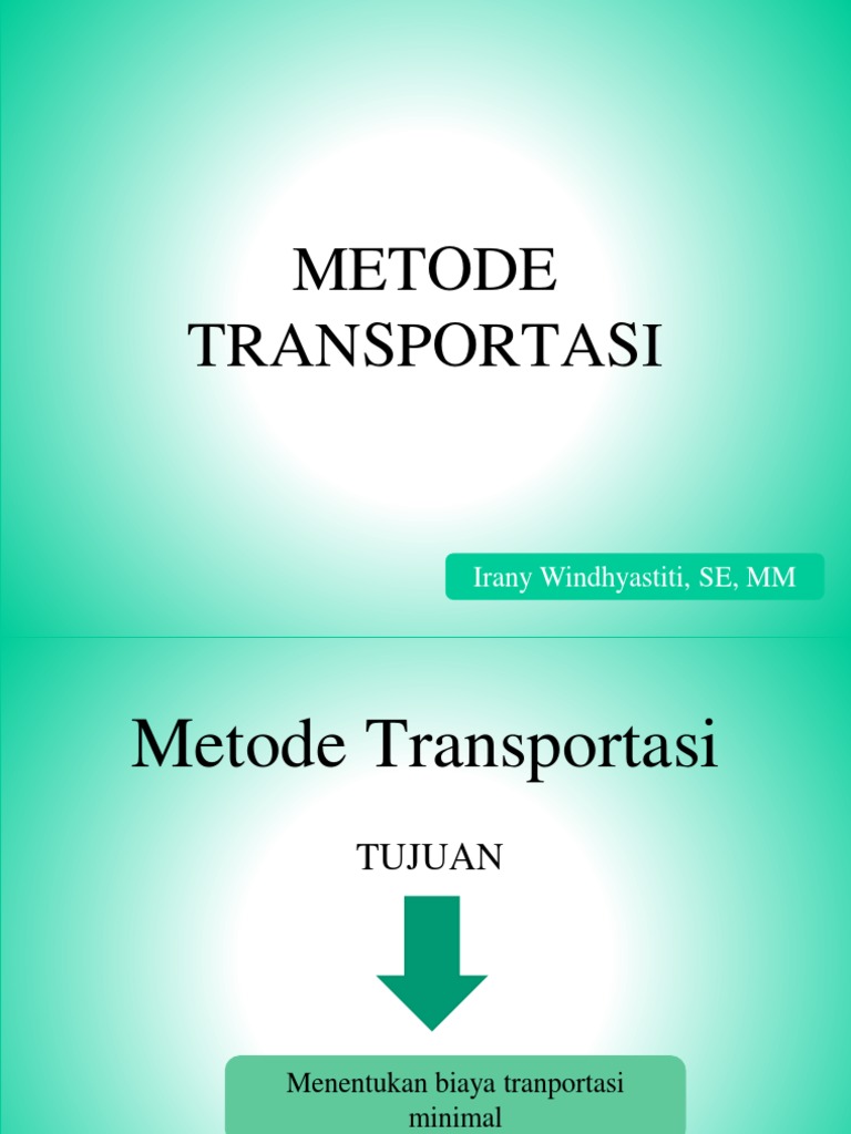 Metode Transportasi Optimal | PDF