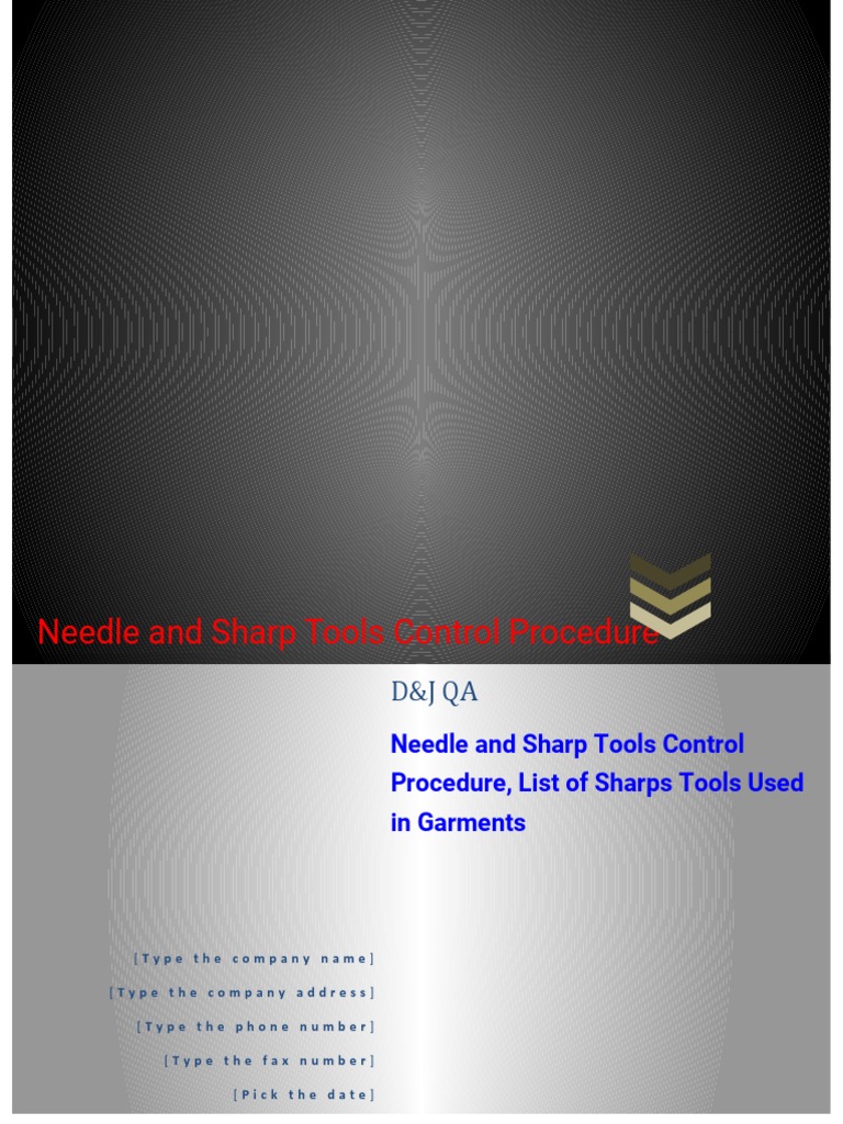 Needle and Sharp Tools Control Procedure | PDF | Sewing Needle | Sewing