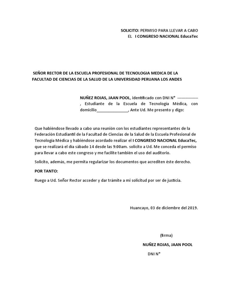 Solicitud Al Rector | PDF