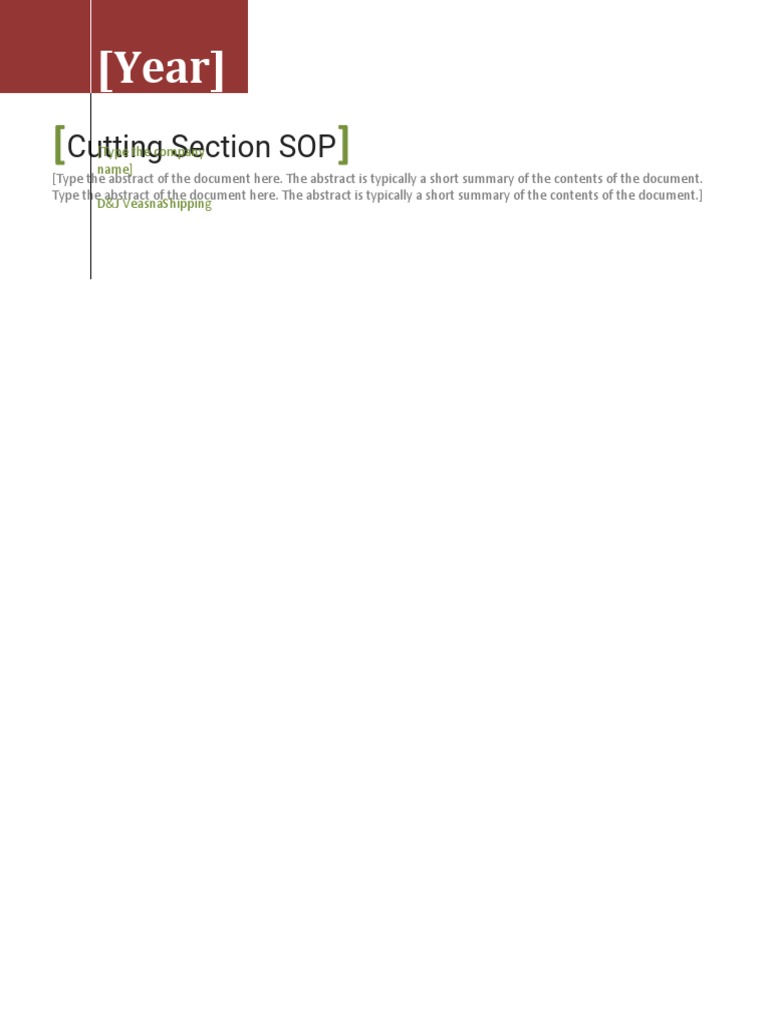 Cutting Section SOP | PDF | Clothing | Textiles