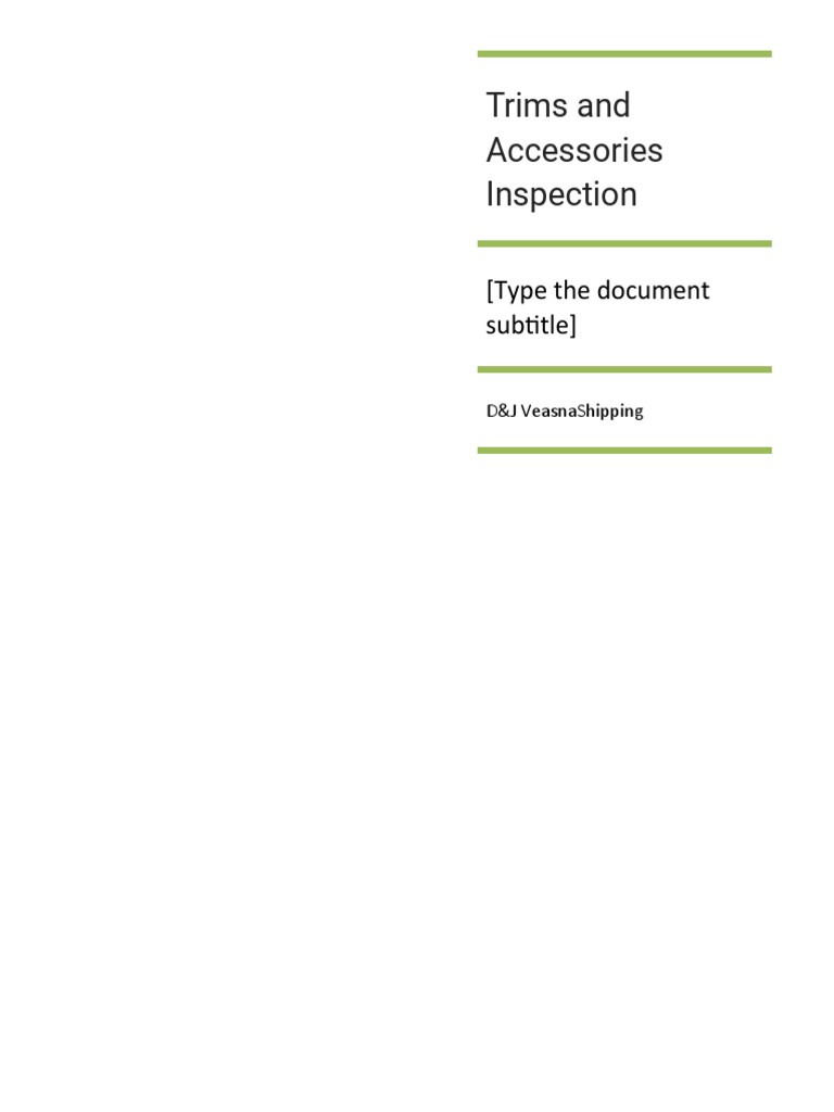 Trims and Accessories Inspection Guide | PDF | Business | Clothing