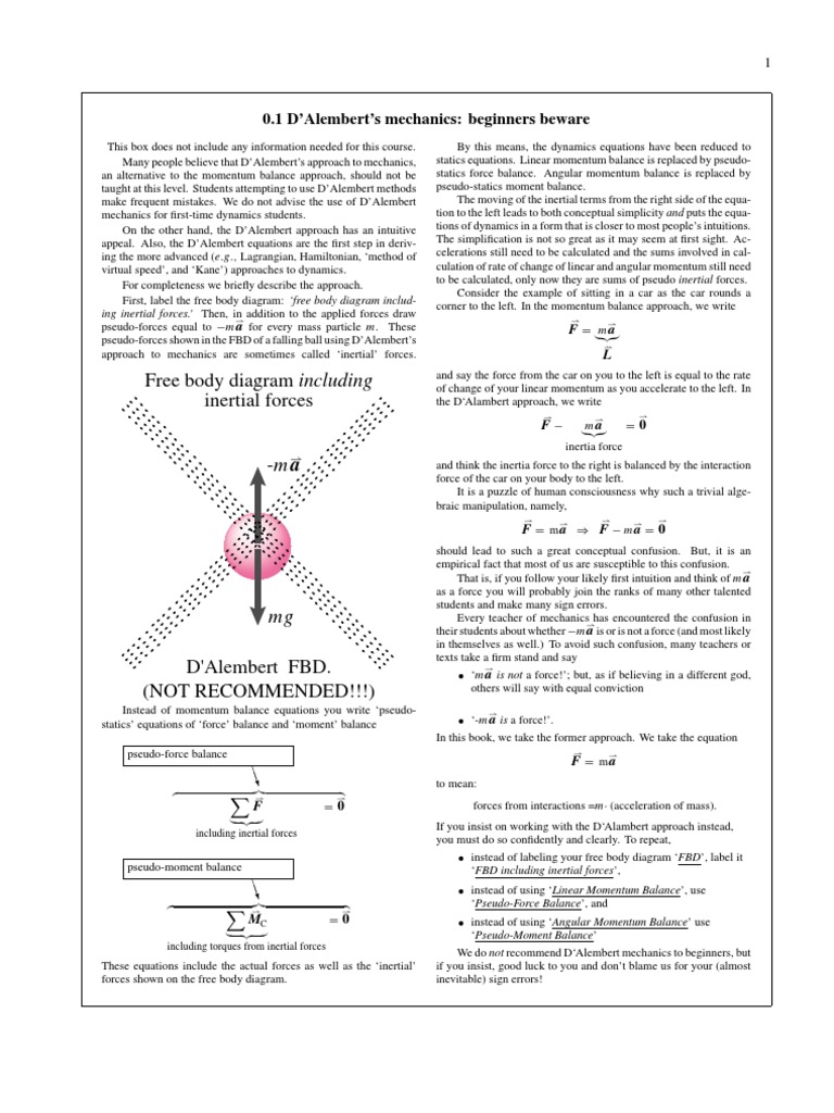 D'Alembert's Mechanics | PDF | Momentum | Force
