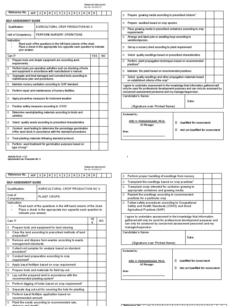 SAG - Agricultural Crop Production NC II | PDF | Plant Nursery ...
