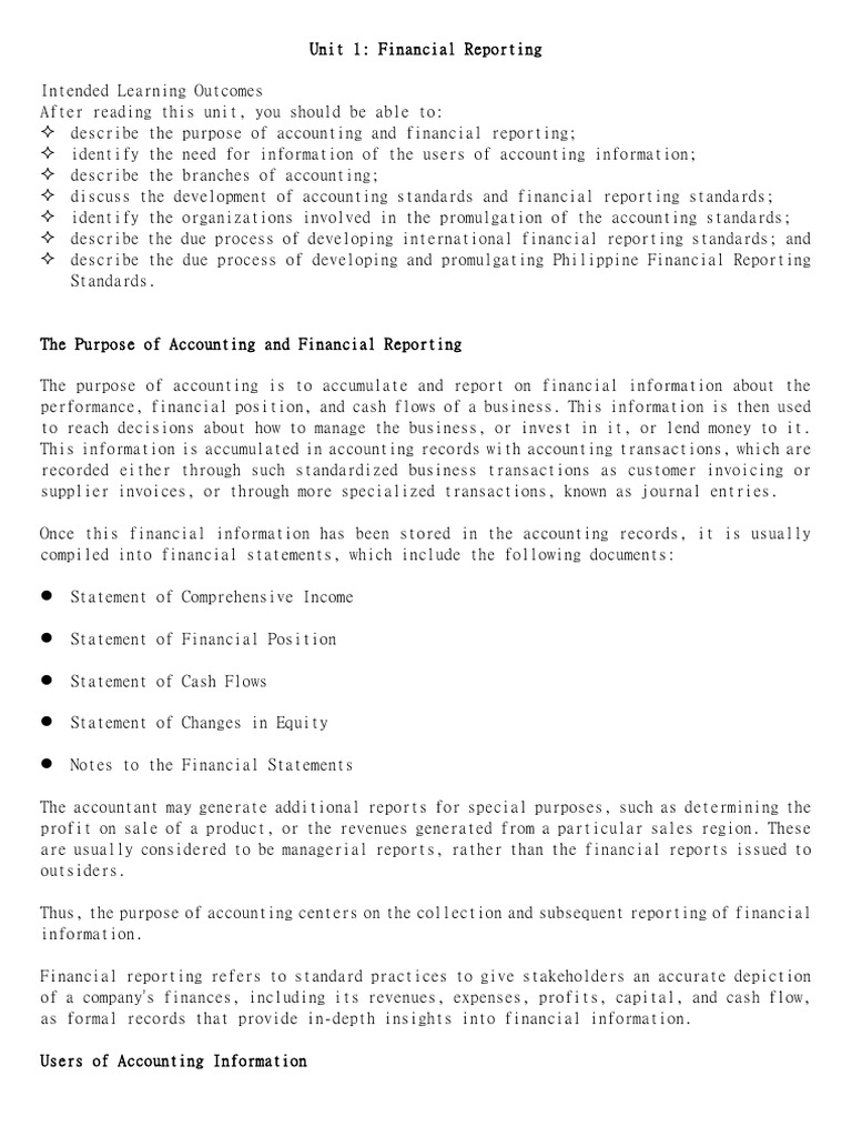 Unit 1 CFAS PDF | PDF | International Financial Reporting Standards | Accounting