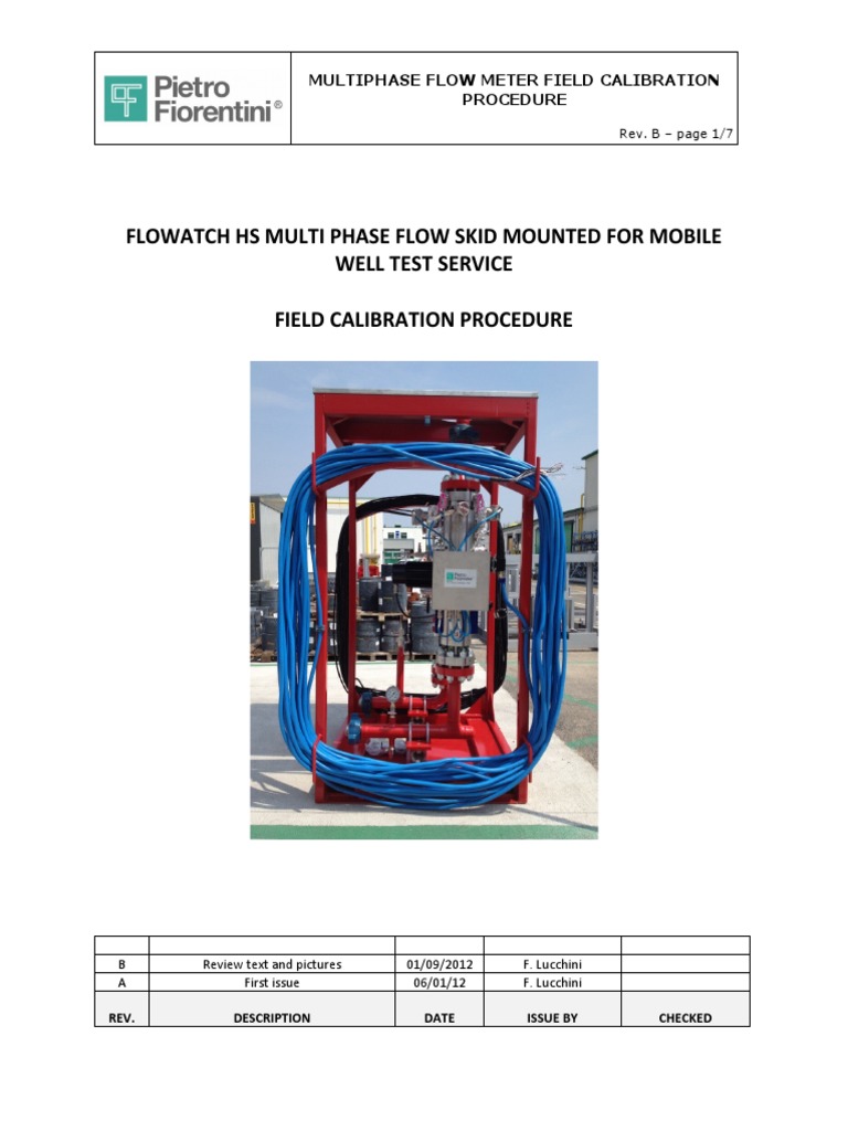 03 Flowatch HS Field Calibration Proceduretest RevB | PDF | Flow ...