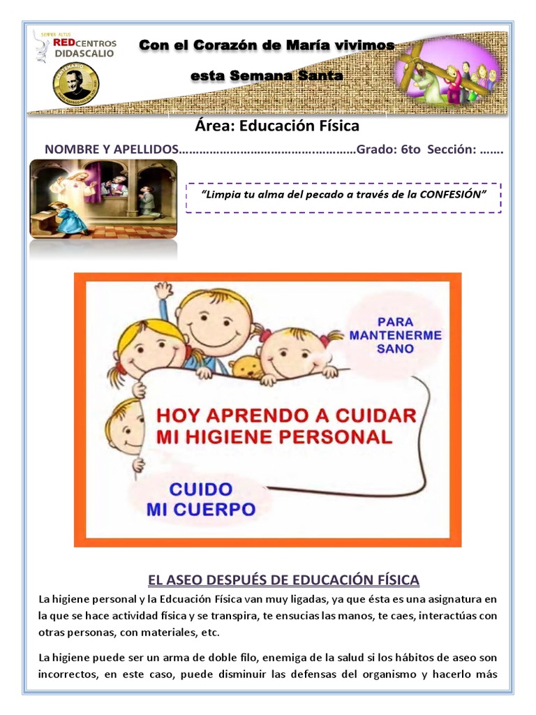 PRIMARIA 6°to EDUCACION FISICA | PDF | Educación Física | Higiene