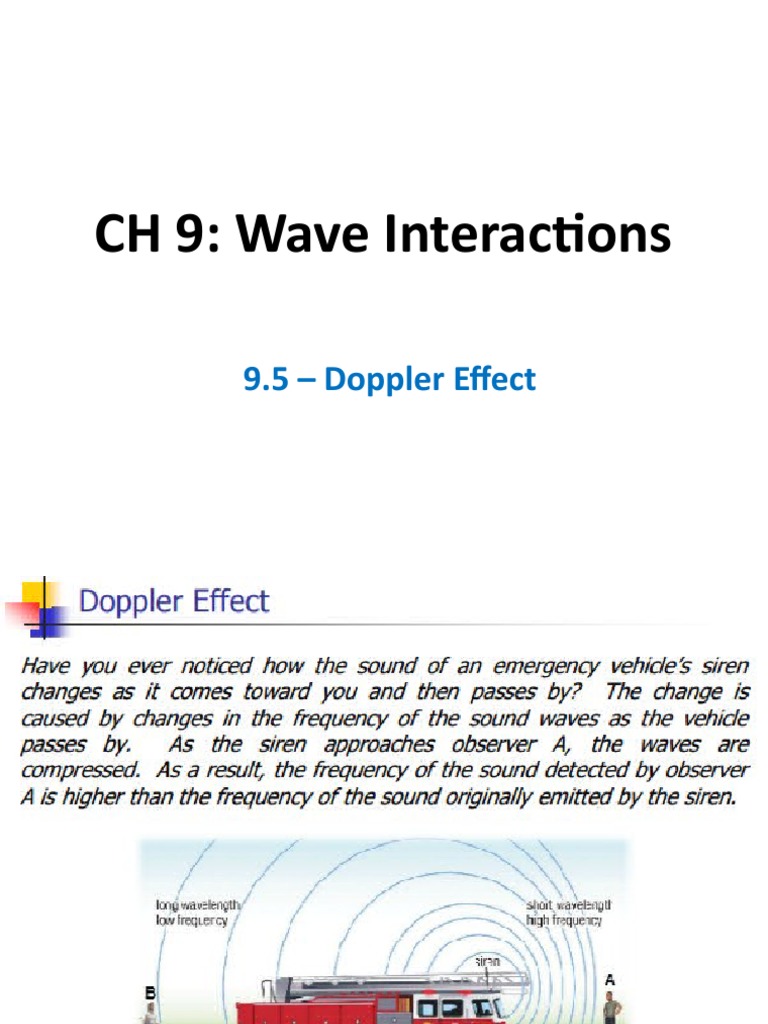 CH 9: Wave Interactions: 9.5 - Doppler Effect | PDF