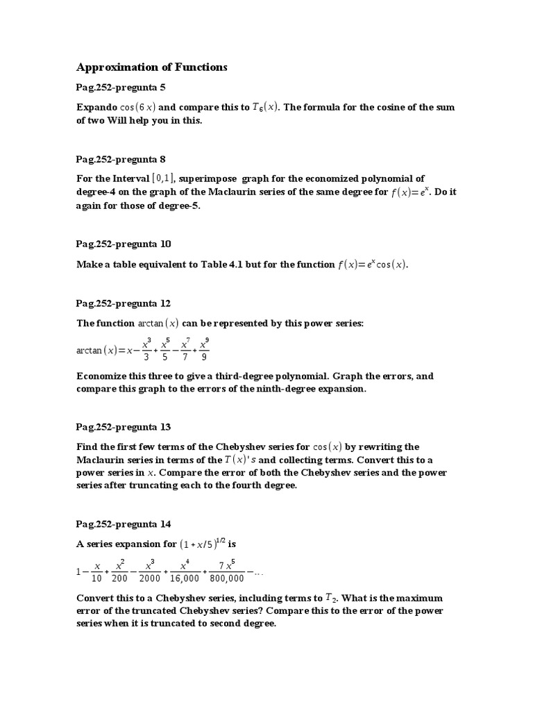 Approximation of Functions | PDF
