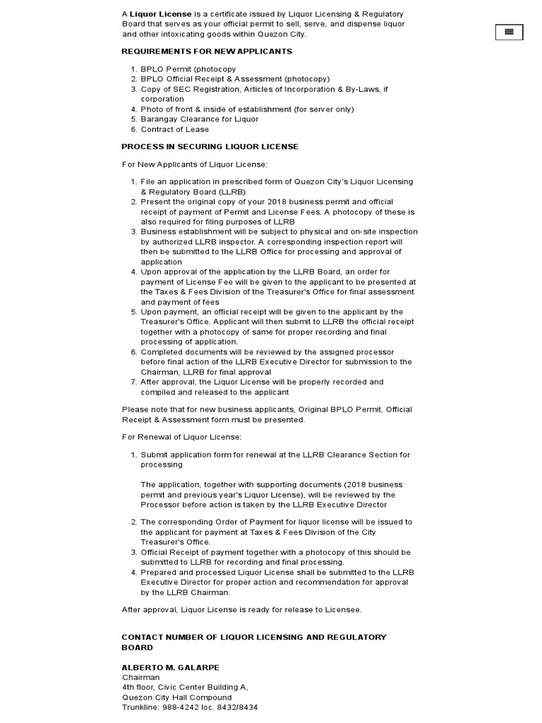 Secure Your Liquor License at Liquor Licensing and Regulatory Board ...