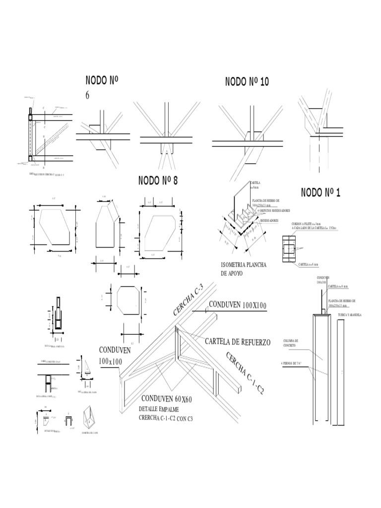 DETALLE DE NODOS ESTRUCTURALES-Model | PDF
