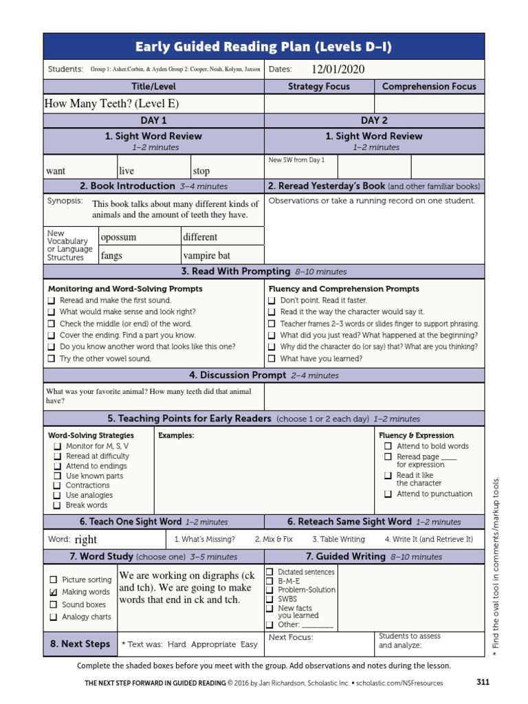 Guided Reading Small Group Level e | PDF | Learning To Read | Reading ...