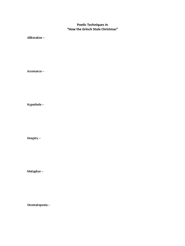 Poetic Techniques in The Grinch | PDF | Poetry