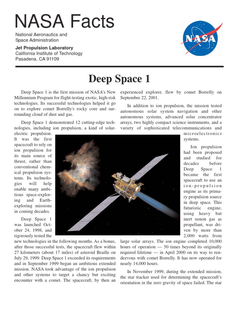 NASA Facts Deep Space 1 | PDF | Aerospace | Outer Space