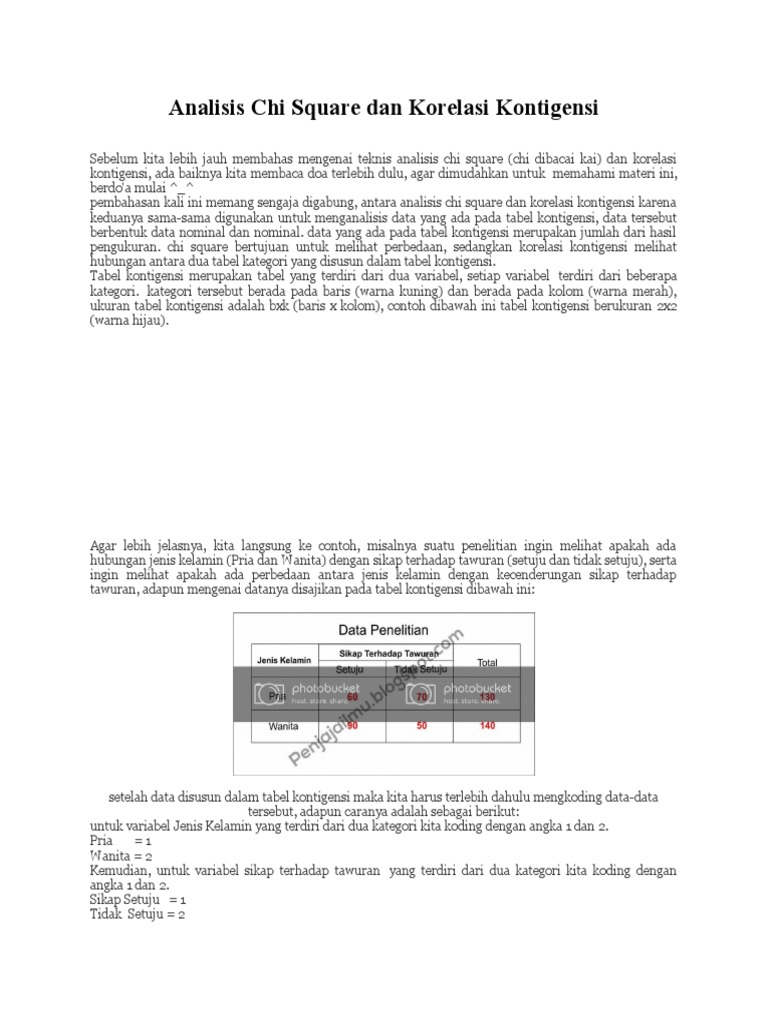 Analisis Chi Square Dan Korelasi Kontigensi | PDF