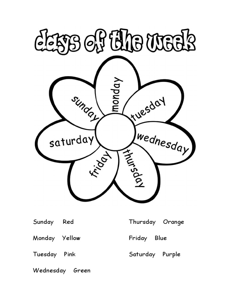 Color Days of the Week Chart | PDF