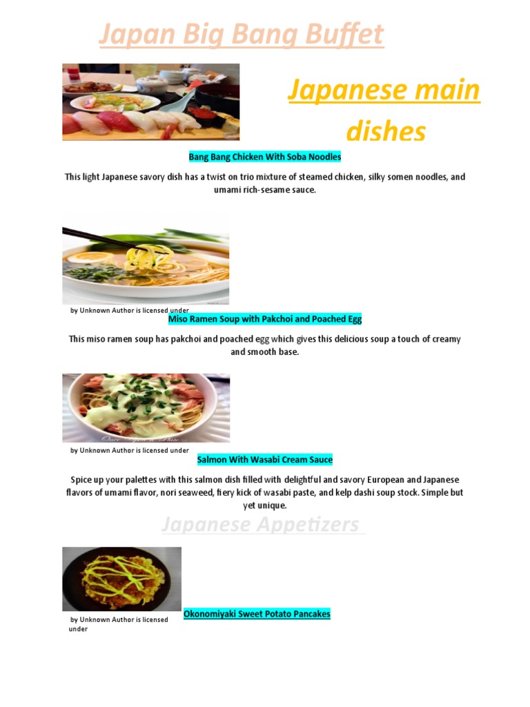 Japan Big Bang Buffet: Japanese Main Dishes | Download Free PDF ...