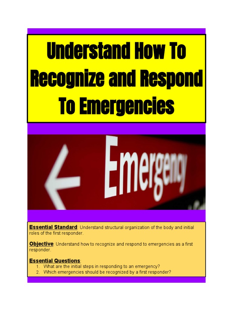 Understand How To Recognize and Respond To Emergencies: Essential ...