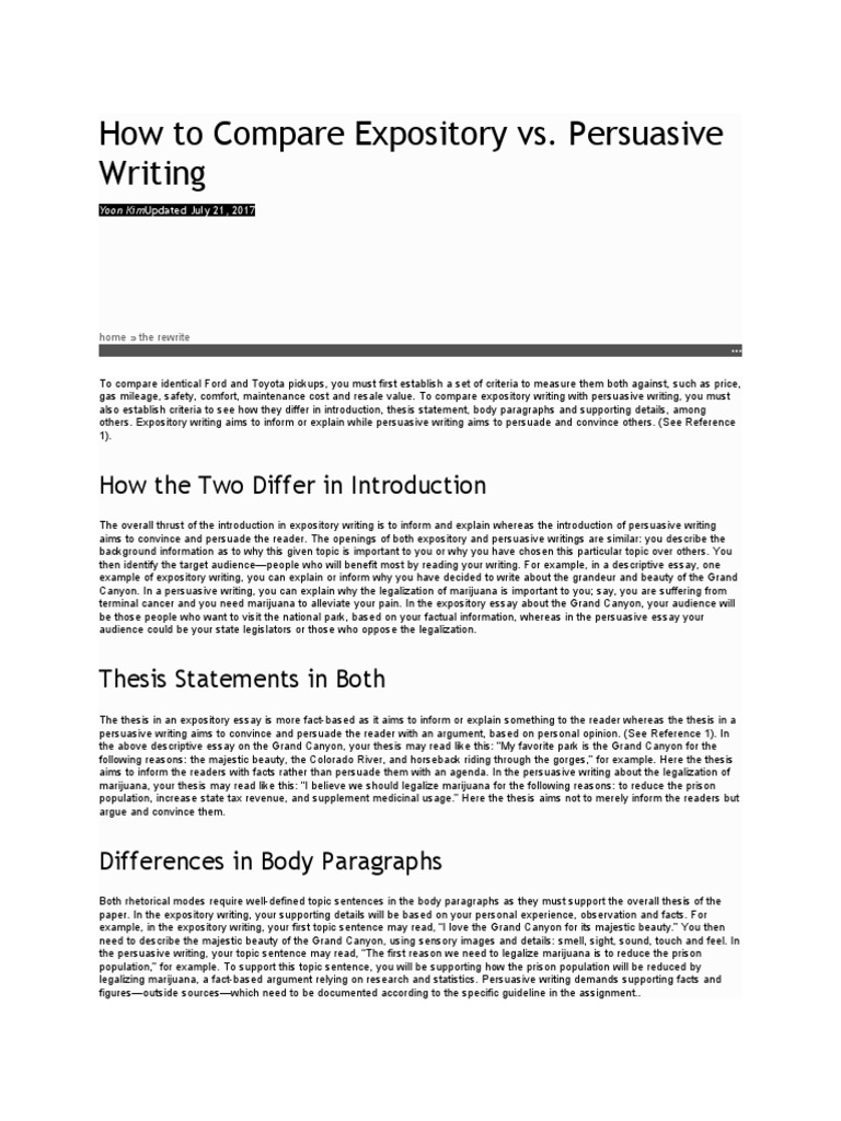 How To Compare Expository Vs | PDF | Essays | Cognitive Science