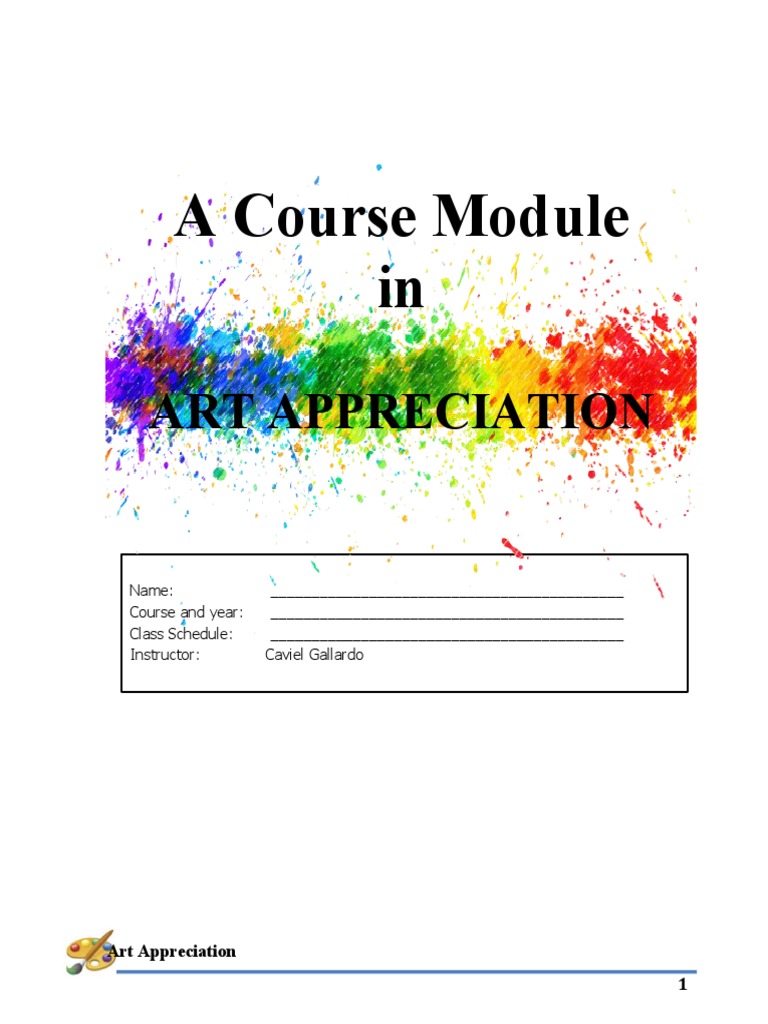 A Course Module In: Art Appreciation | PDF | Humanities | Humanism