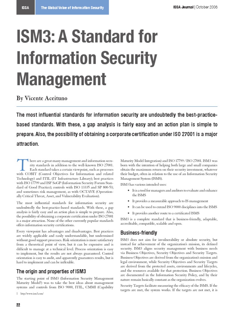 ISM3 Lectura+recomendable | PDF | Information Security | Itil