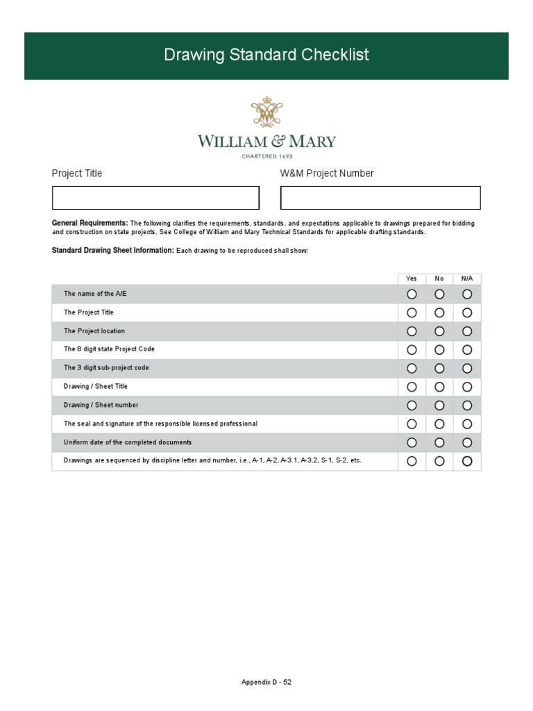 Drawing Standard Checklist PDF | PDF | Signature | Specification ...