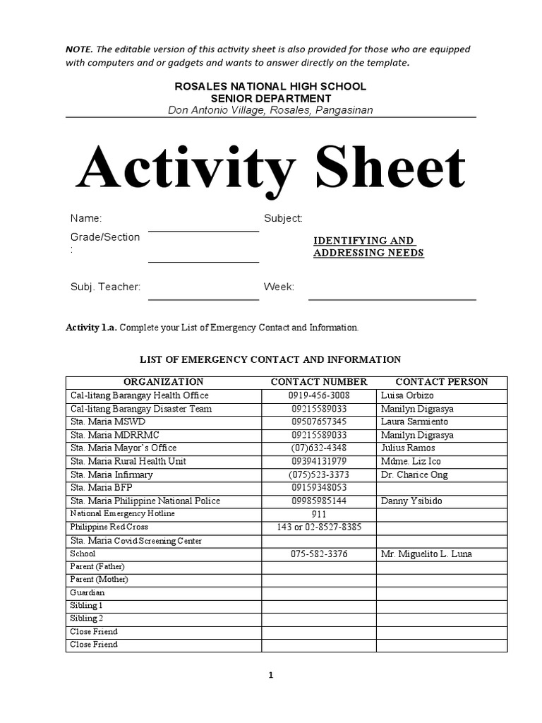 PFA Module III Activity Sheet | PDF
