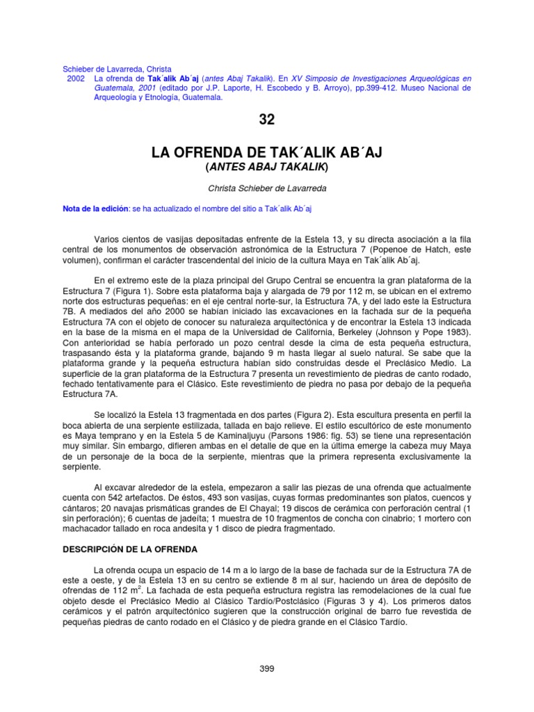 32.01 Schieber en PDF | PDF | Civilización maya | Arqueología