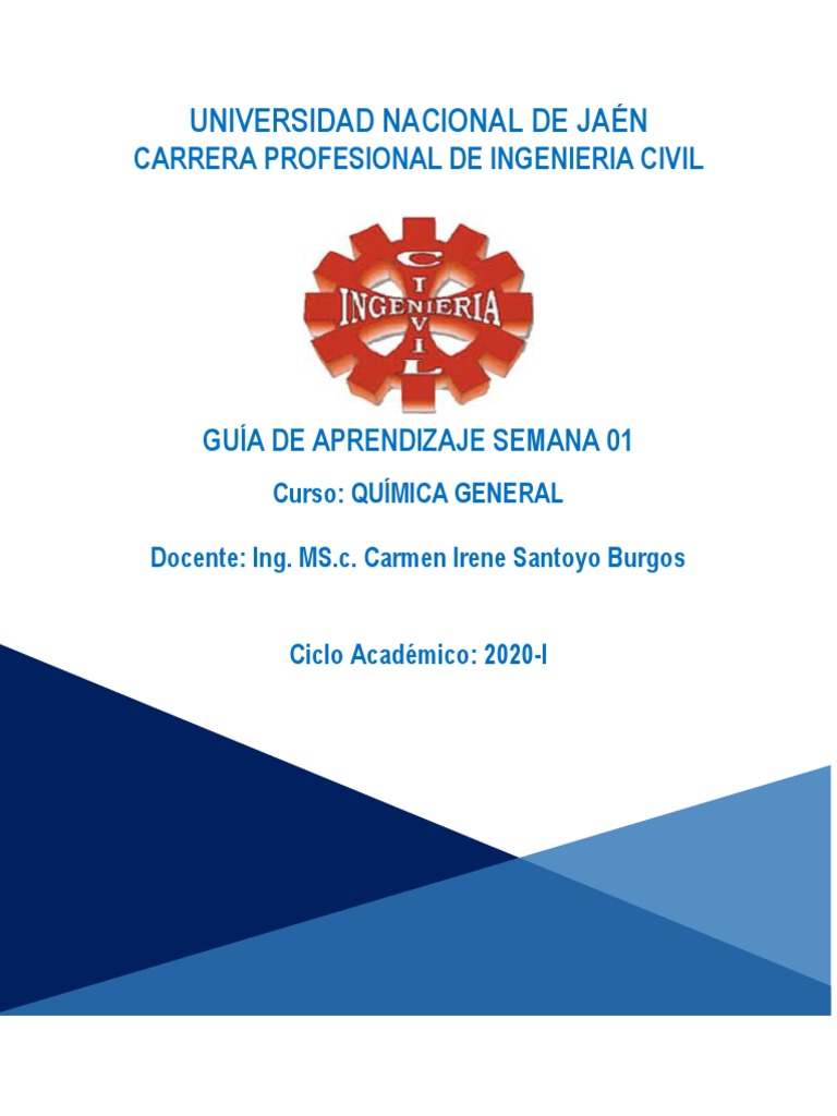 Guia de Aprendizaje de Quimica General - 1 Sem. Ic. 2020-II | PDF ...