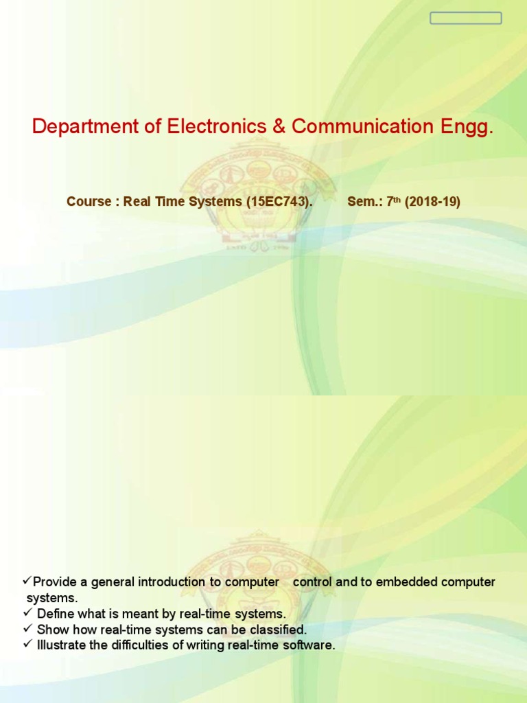 Rts Intro SMH | PDF | Real Time Computing | Time