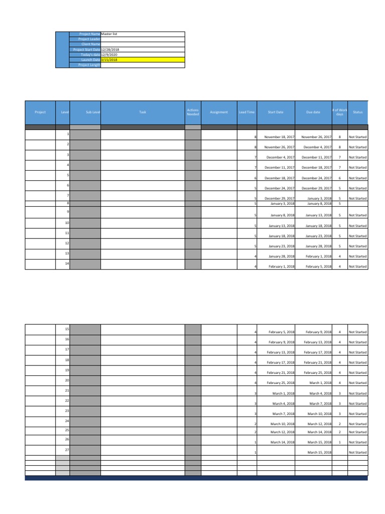 Master Project Tracker1.4 | PDF | Business
