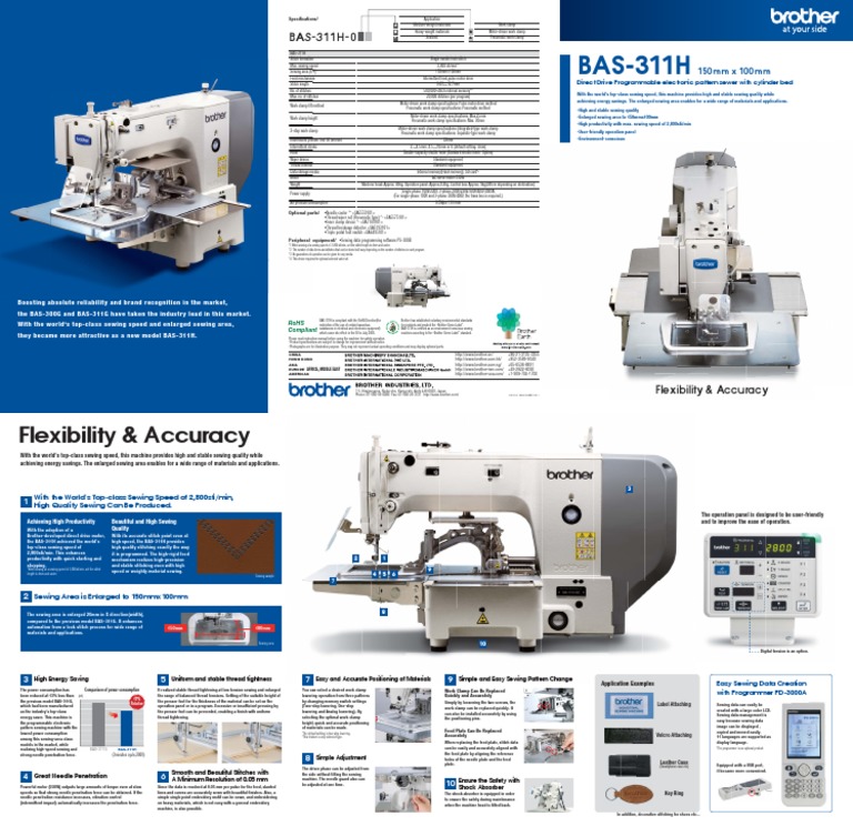 Brother Bas-311h Leaflet PDF | PDF | Sewing Machine | Sewing