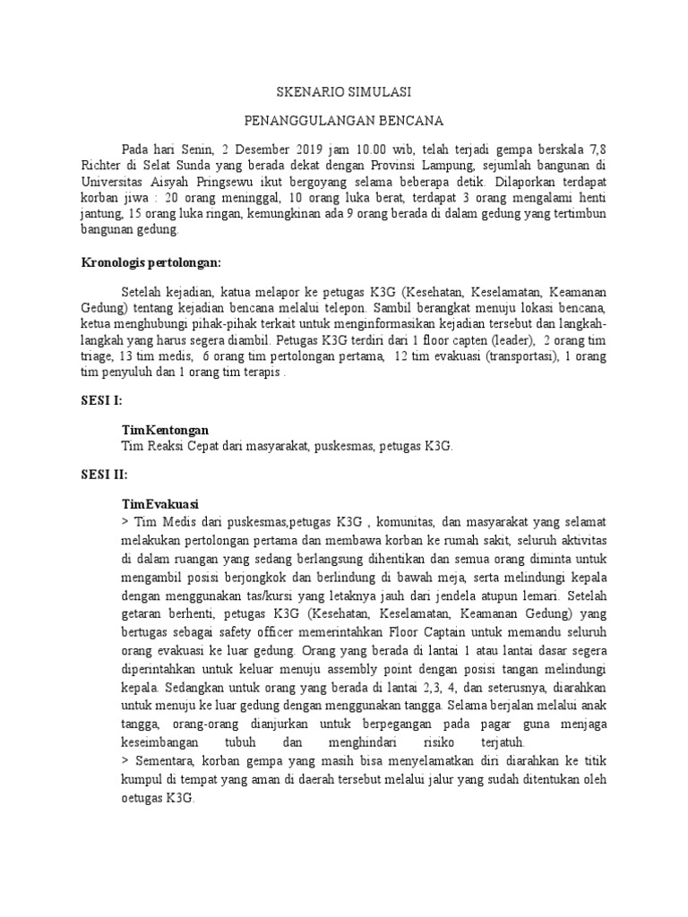 Skenario Simulasi | PDF | Perjalanan