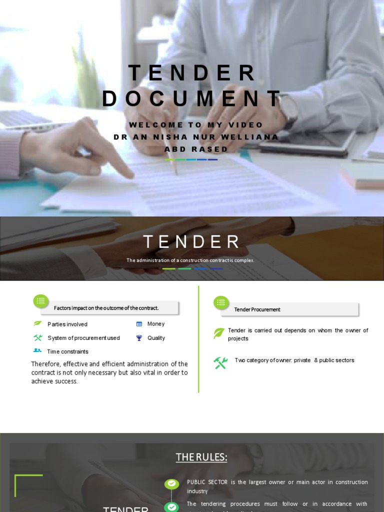 Week 3 - Tender Document & Tender Notice | PDF | Specification ...